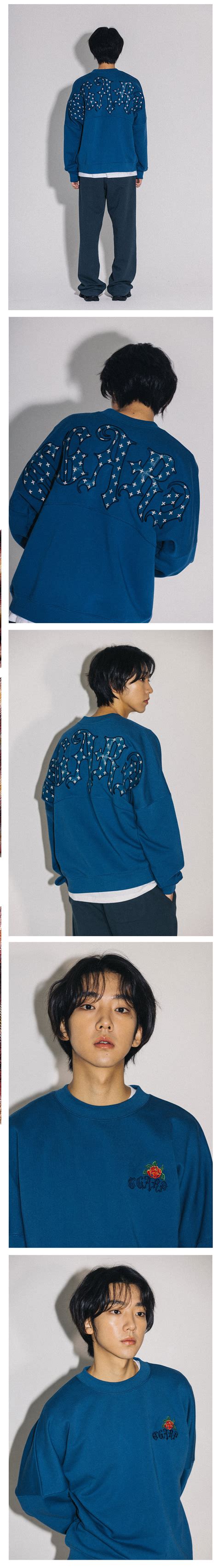 오가프 십자가 로고 스웨트 블루 Ogarp Kream