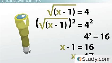Solving Radical Equations Steps And Examples Video Lesson Transcript Study Com