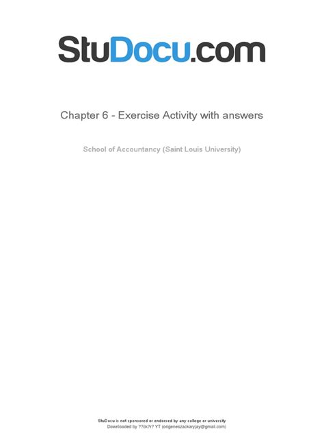 Chapter 6 Exercise Activity With Answers Pdf Cost Of Goods Sold