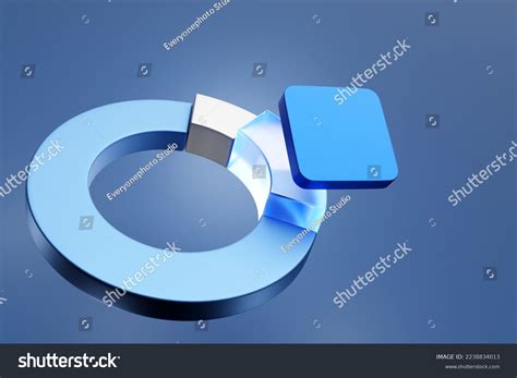 Blue Pie Chart Several Divisions Place Stock Illustration 2238834013