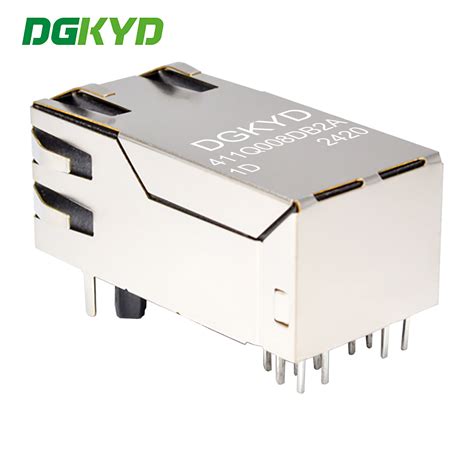 Rj45 Network Port Connector Gigabit Integrated Transformer With Light And Spring Clip