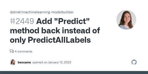 add predict method back instead of only predictalllabels · issue 2449 · dotnet