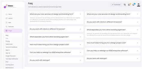 geex admin dashboard html template