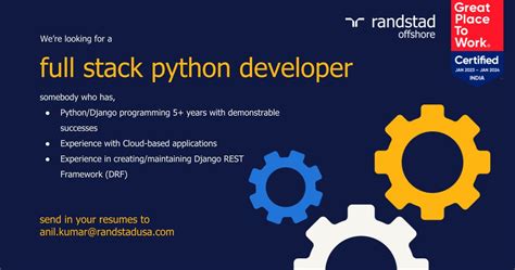 Python Fullstackdevelopers Opportunity Pythondeveloper Sai Anil Kumar Gottuparthi