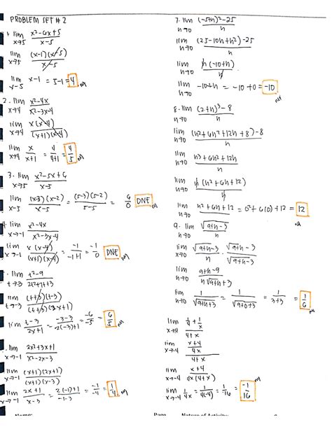 Solution Calculus 1 Limit Solved Problems Studypool