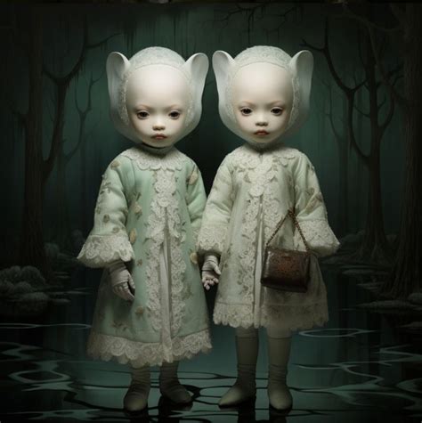 Twins Gothic Realism Bizarre Photos Foreboding Couture Outfits
