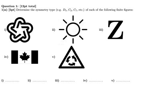 Solved Question 1 12pt Total A 5pt ﻿determine The