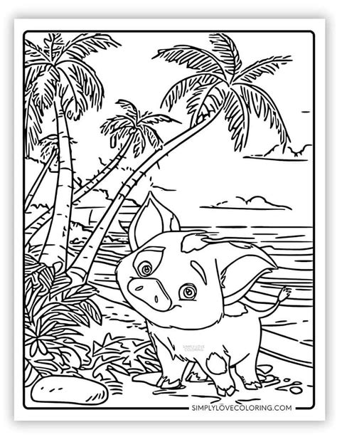 Moana Pig Coloring Page Piglet Coloring Stock Illustrations 1767
