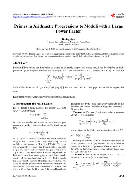 Pdf Primes In Arithmetic Progressions To Moduli With A Large Power Factor