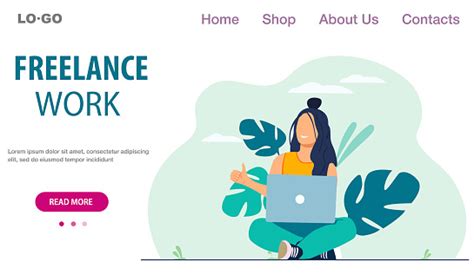 노트북에서 교차 지연으로 작업 하는 젊은 여자와 웹 페이지 템플릿 프리랜서 개념 포스터 배너 및 웹 사이트 개발을위한 플랫 스타일의 벡터 일러스트레이션 개념에 대한 스톡