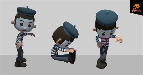 3d character 036 mimic male animated low poly fbx 3d