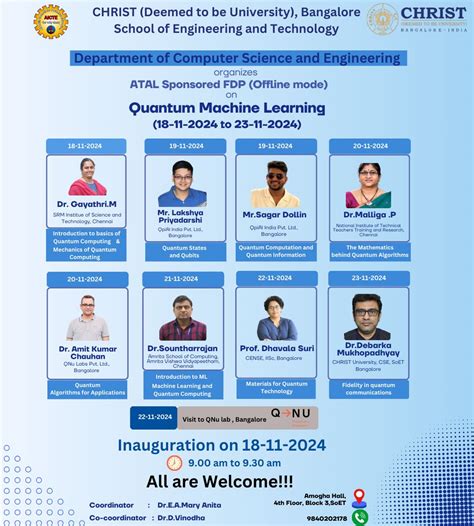 Department Of Cse Christ University On Linkedin Quantummachinelearning Atalfdp