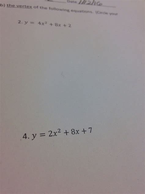 Solved Y 4x 2 8x 2 Y 2x 2 8x 7