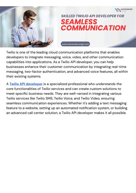 ppt skilled twilio api developer for seamless communication