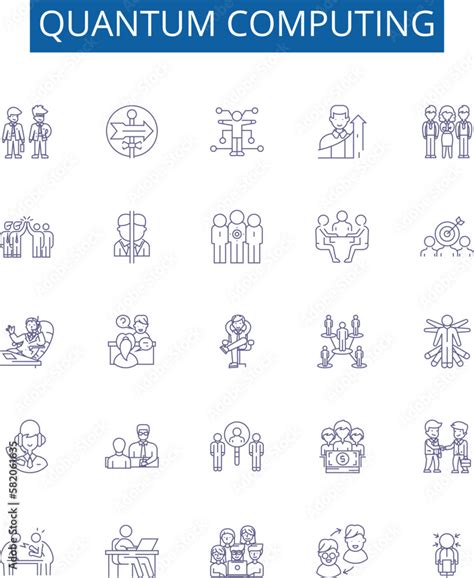 Quantum Computing Line Icons Signs Set Design Collection Of Quantum Computing Physics