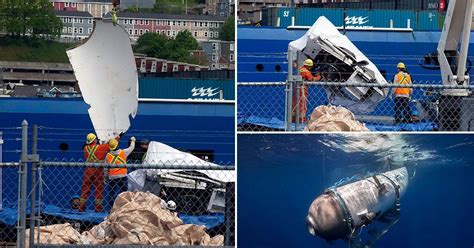 Imploded Titanic Submarine Seen For First Time As Pieces Are Brought Ashore Mirror Online