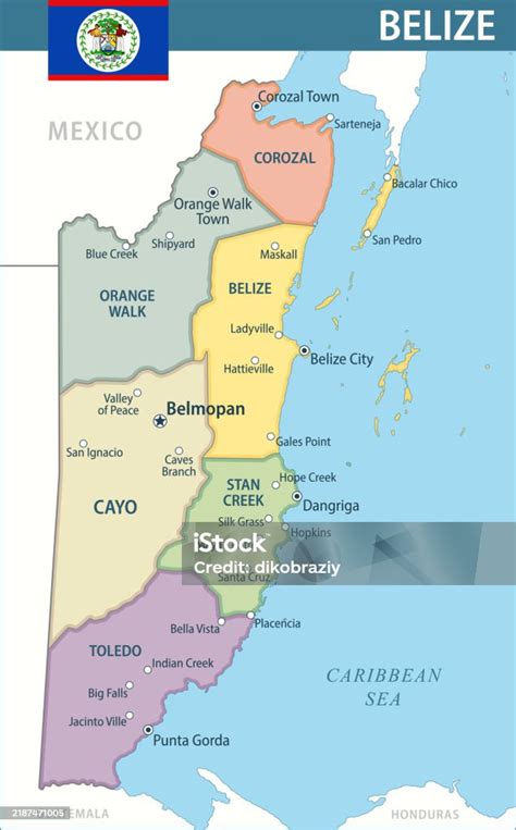 Belize Map Vector New 2024 Colorful Customizable Layered Political Map Of Belize With