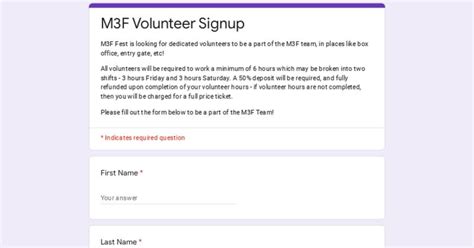 M3f Volunteer Signup Daisy Santana Álvarez Msa