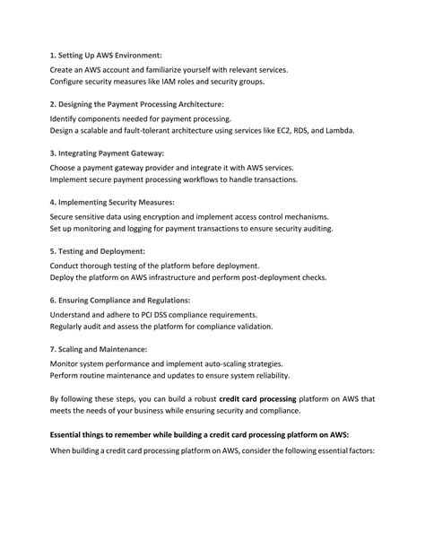 How To Build Credit Card Payment Processing Platform On Aws Pdf