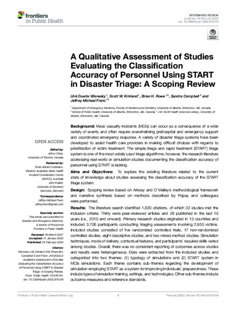 Pdf A Qualitative Assessment Of Studies Evaluating The Classification