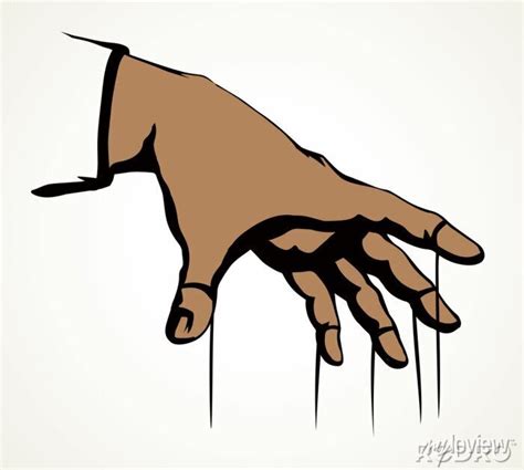 Man Is A Puppet Vector Drawing Posters For The Wall Posters Men At Work Work Toy Myloview Com