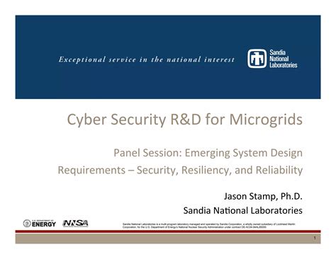 3 3 Cyber Security Randd For Microgrids Stamp Epri Snl Microgrid Pdf