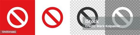 금지 된 세트 아이콘을 금지합니다 플랫 스톱 기호 기호 없음 투명 빨간색 및 흰색 배경에서 격리된 벡터 거리에 대한 스톡 벡터 아트 및 기타 이미지 Istock