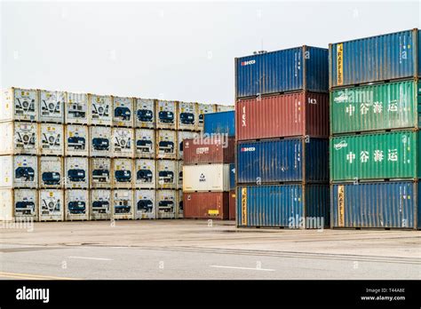 Shanghai China On Jul 04 2016 Scene Of Shanghai Port Container Freight Terminal Stock Photo