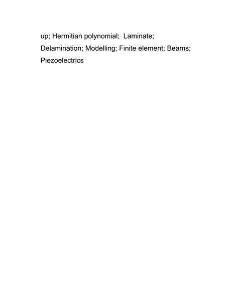 Generalised Formulation Of Laminate Theory Using Beam Fe For Delaminated Composite Beams With
