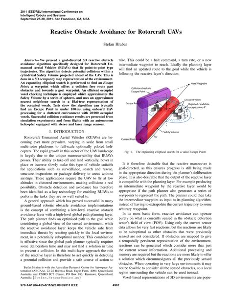 Pdf Reactive Obstacle Avoidance For Rotorcraft Uavs