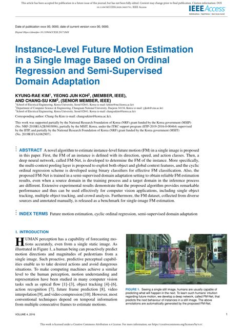 Pdf Instance Level Future Motion Estimation In A Single Image Based