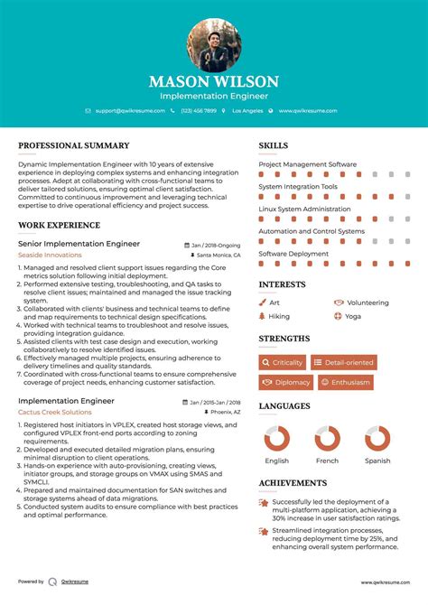 10 Implementation Engineer Resume Samples Templates For 2025