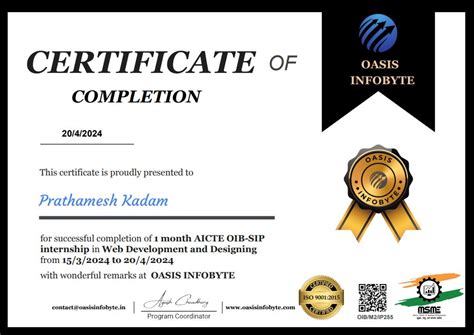 Prathamesh Kadam On Linkedin Internshipcompletion Webdevelopment