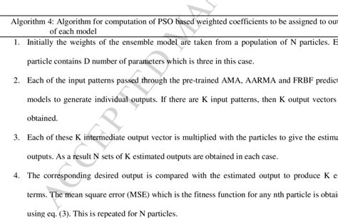 Different Stages Of Computation Of Pso Based Weighted Coefficients Download Scientific Diagram