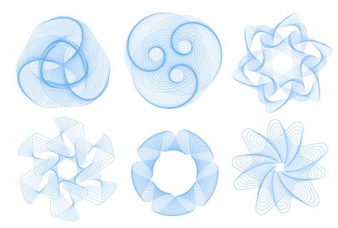 Guilloche 벡터 패턴 세트입니다 추상 라인 워터마크 컬렉션 Spirograph에 대한 스톡 벡터 아트 및 기타 이미지 Spirograph 길로쉐 초대장