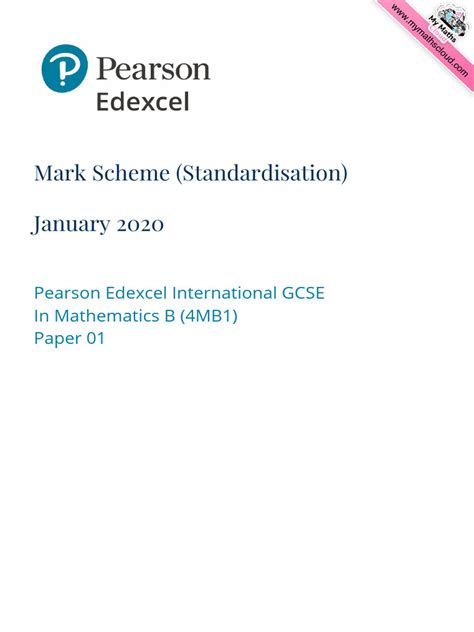 Igcse B January 2020 Paper 1 Ms Pdf Algebra Mathematics