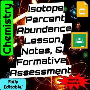 Isotope Percent Abundance Lesson Notes Formative Assessment TPT
