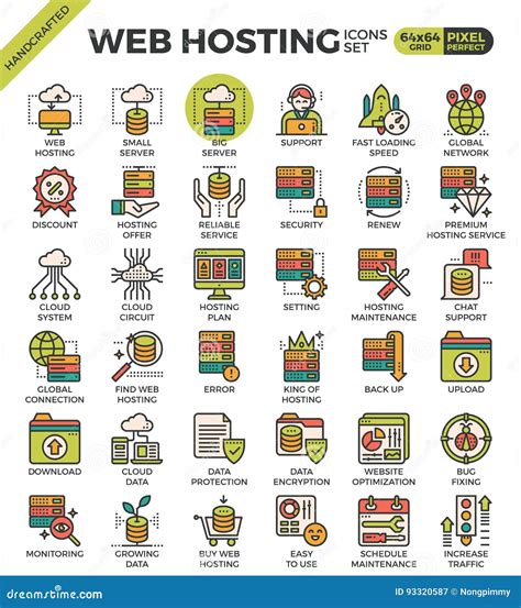 Web Hosting Icons Stock Vector Illustration Of Loading 93320587