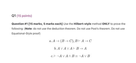 Solved Question 1 15 Marks 5 Marks Each Use The
