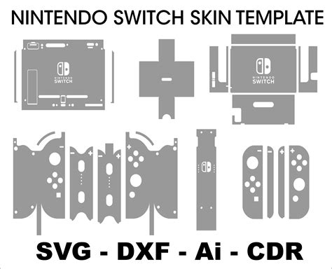 Nintendo Switch Skin SVG DXF Instant Download Sticker Template Switch Decals Nintendo Switch