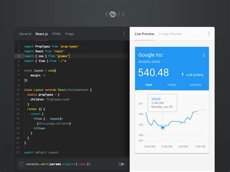 React Inline Code Editor Design With Live Preview Dark By Michael