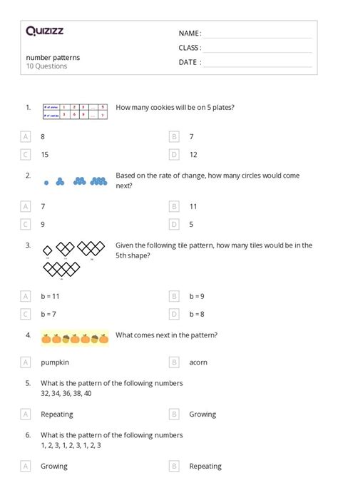 50 Number Patterns Worksheets For 1st Grade On Quizizz Free And Printable