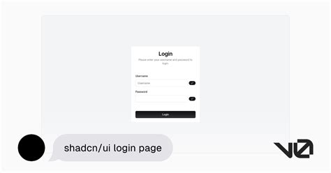 shadcn ui login page a shadcn ui and v0 generation v0