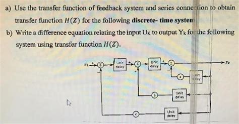 Solved A Use The Transfer Function Of Feedback System And