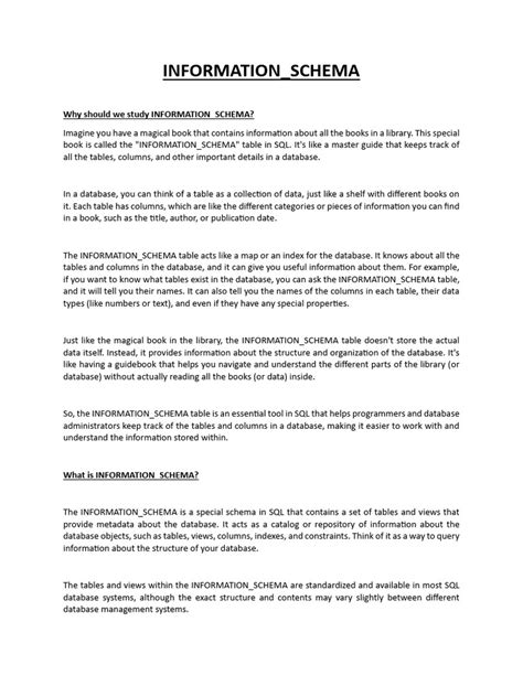 Informationschema Pdf Relational Database Table Database