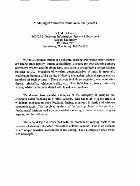 Modeling Of Wireless Communication Systems Ieee Conference Publication Ieee Xplore