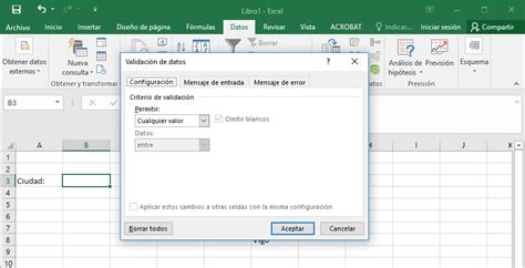 Mis Apuntes De Excel Validación De Datos Listas Desplegables