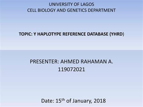 y chromosome haplotype reference database yhrd ppt ppt