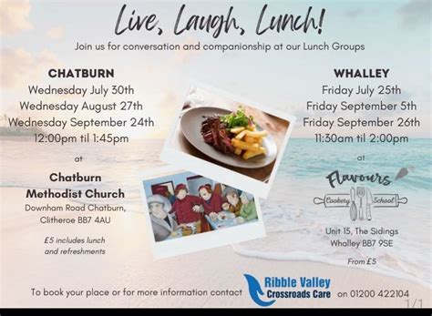 Ribble Its Our Whalley Lunch On Friday All Welcome Come And Join Us For A Natter And