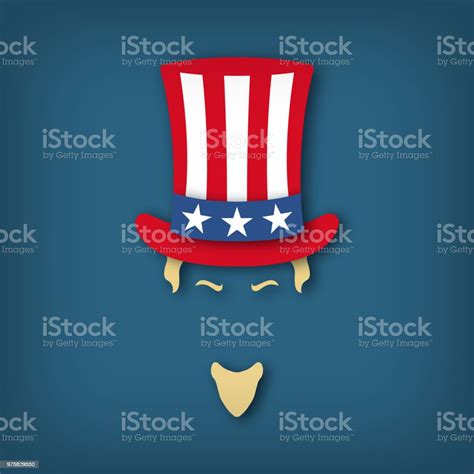 종이에 엉클 샘의 컷 스타일 국가 휴일 미국 독립 기념일에 벡터 일러스트입니다 Uncle Sam에 대한 스톡 벡터 아트 및 기타